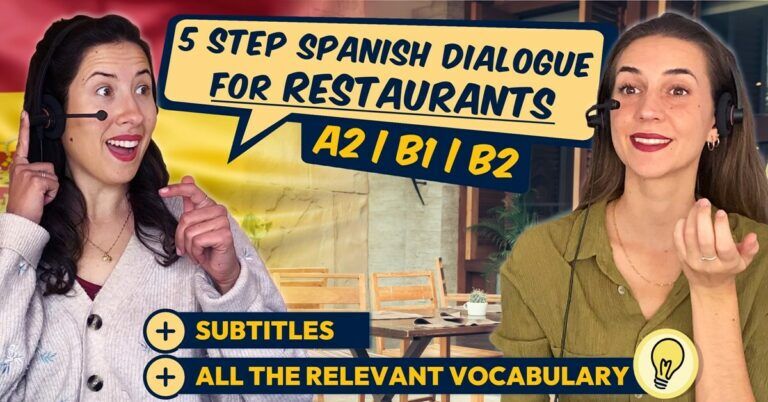 Spanish Dialogue in Restaurant (A2, B1, B2) 🍕🍷