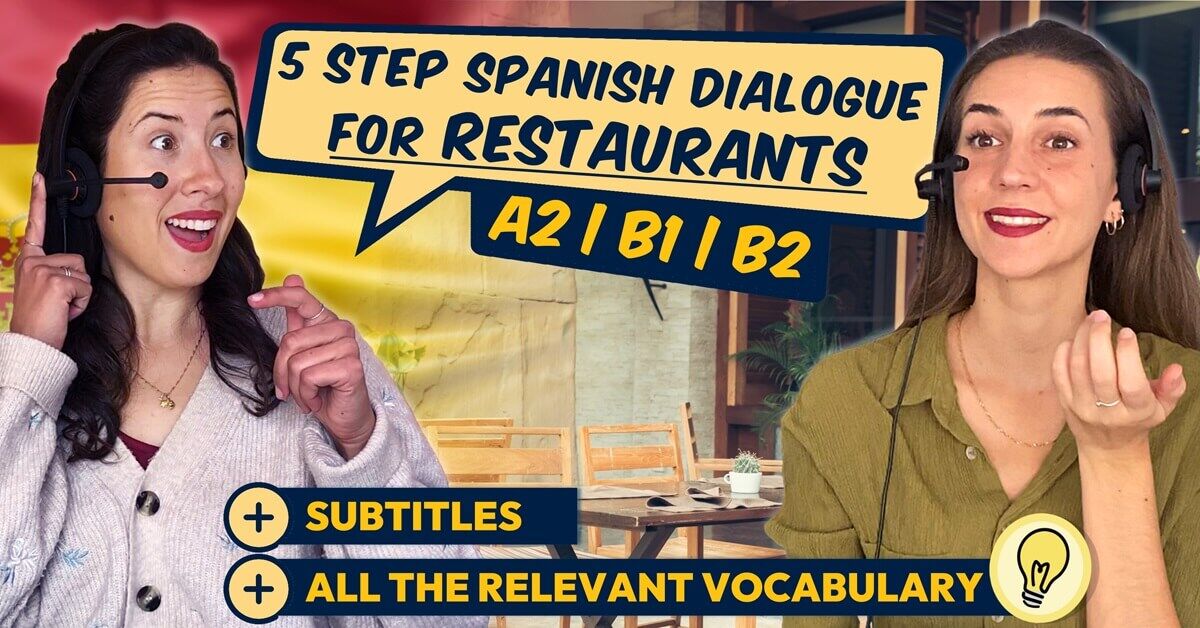 Spanish Dialogue in Restaurant (A2, B1, B2) 🍕🍷
